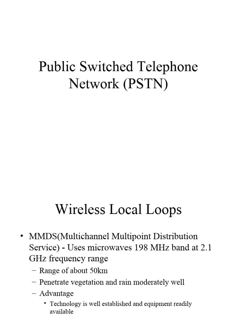 Public Switched Telephone Network (PSTN) | PDF