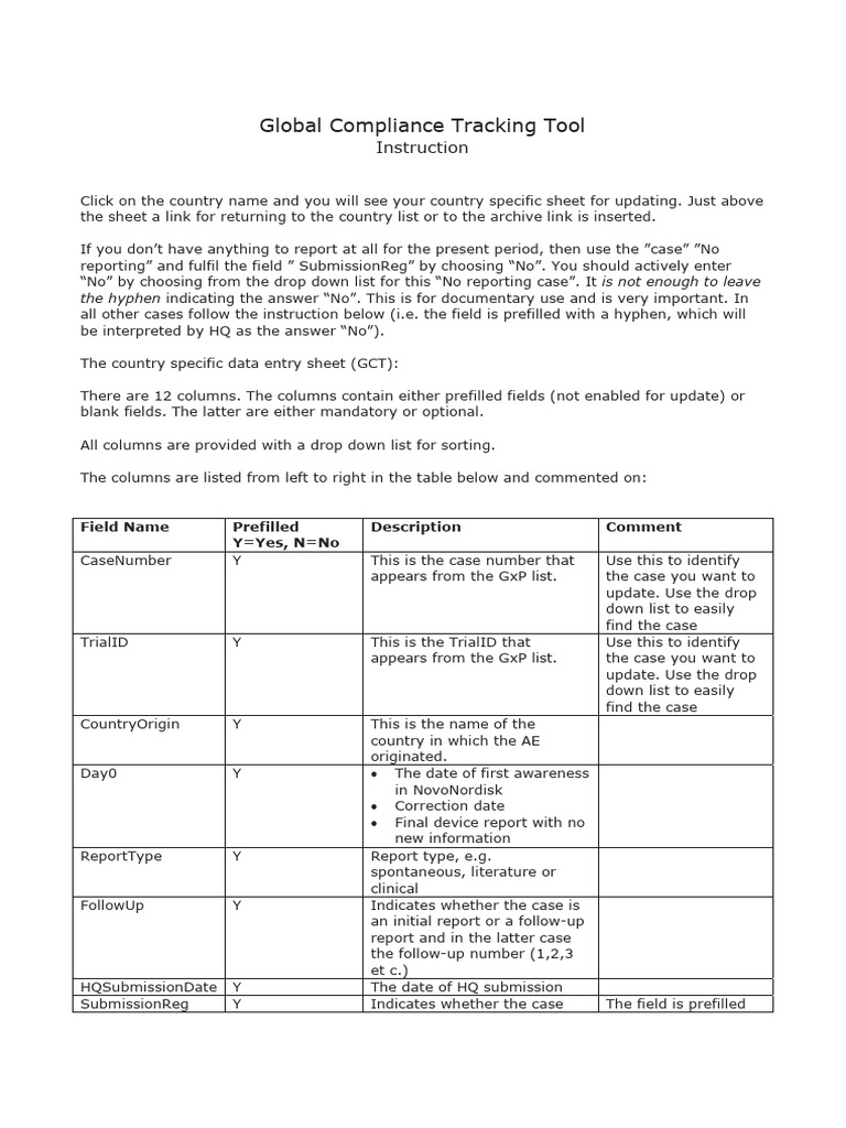 A User Guide For The Global Compliance Tracking Tool | PDF | Computing | Information Technology