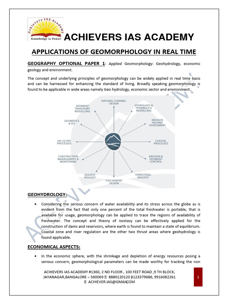 Applications of Geomorphology in Real Time | PDF | Geomorphology | Nature