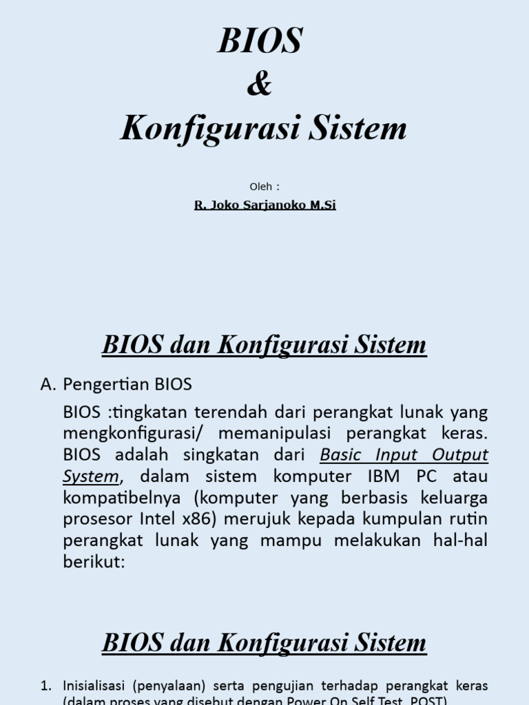 Materi 4 Setting BIOS | PDF