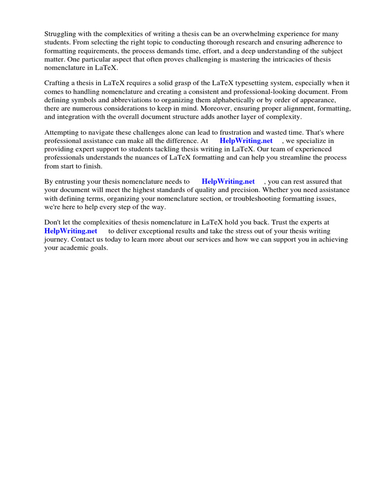 Thesis Nomenclature Latex | Pdf