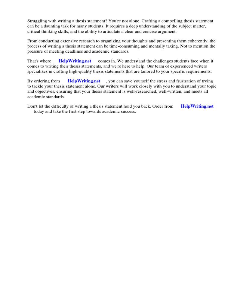 Thesis Statement Translation | PDF