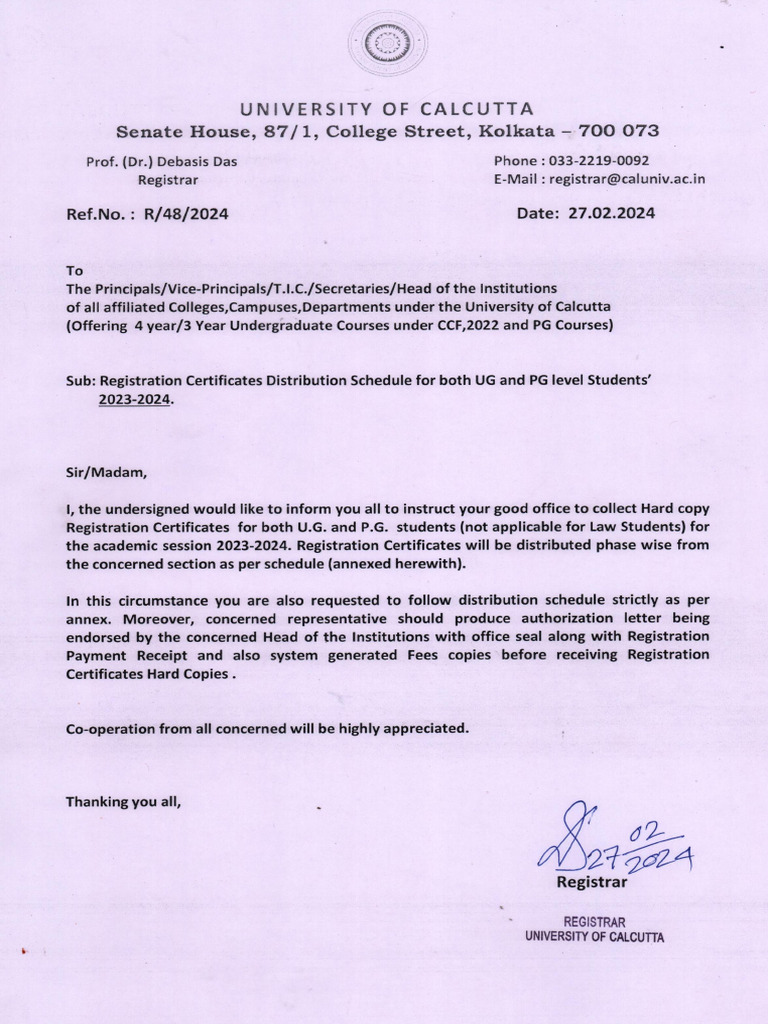 UG PG Certificate Distribution 2023 2024 - 240227 - 224423 | PDF