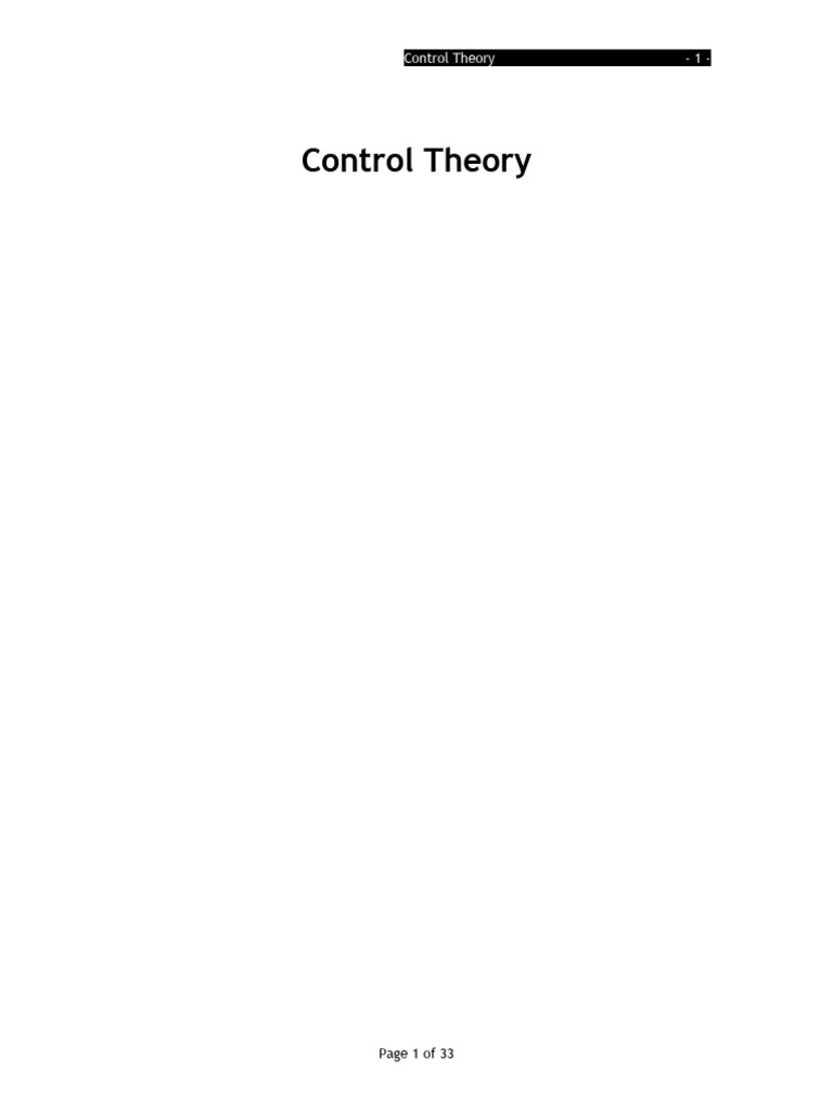 3 Control Theory | PDF