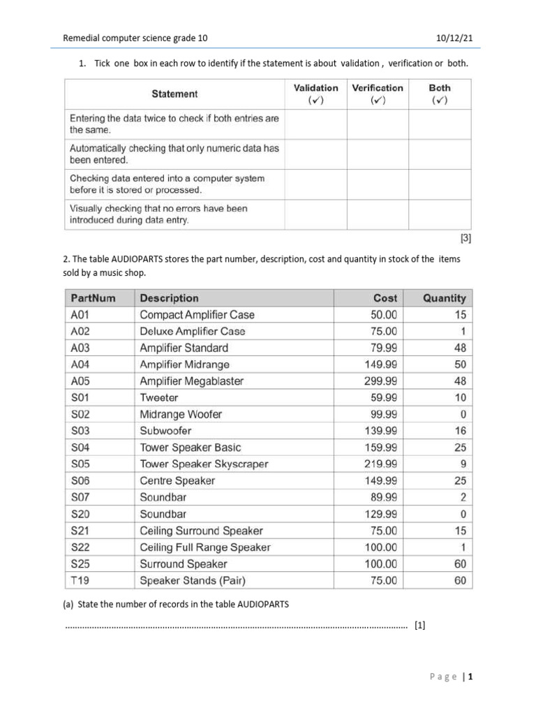 Unit 2 Rev | PDF | Bit | Table (Database)