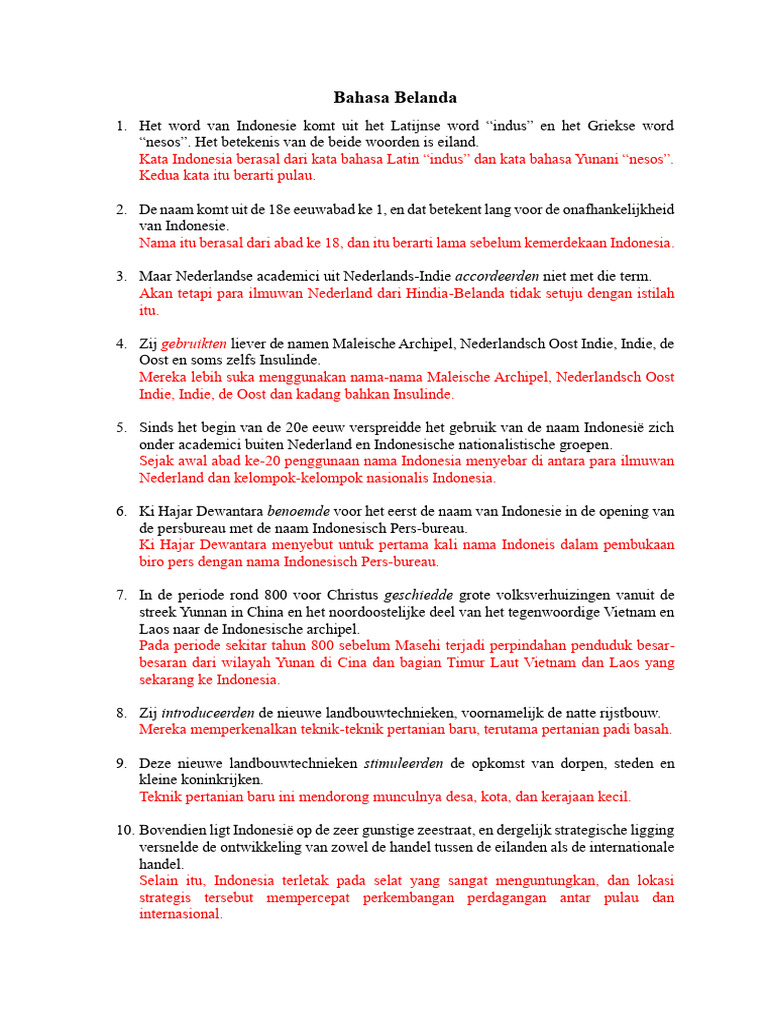 Bahasa Belanda 1 | PDF