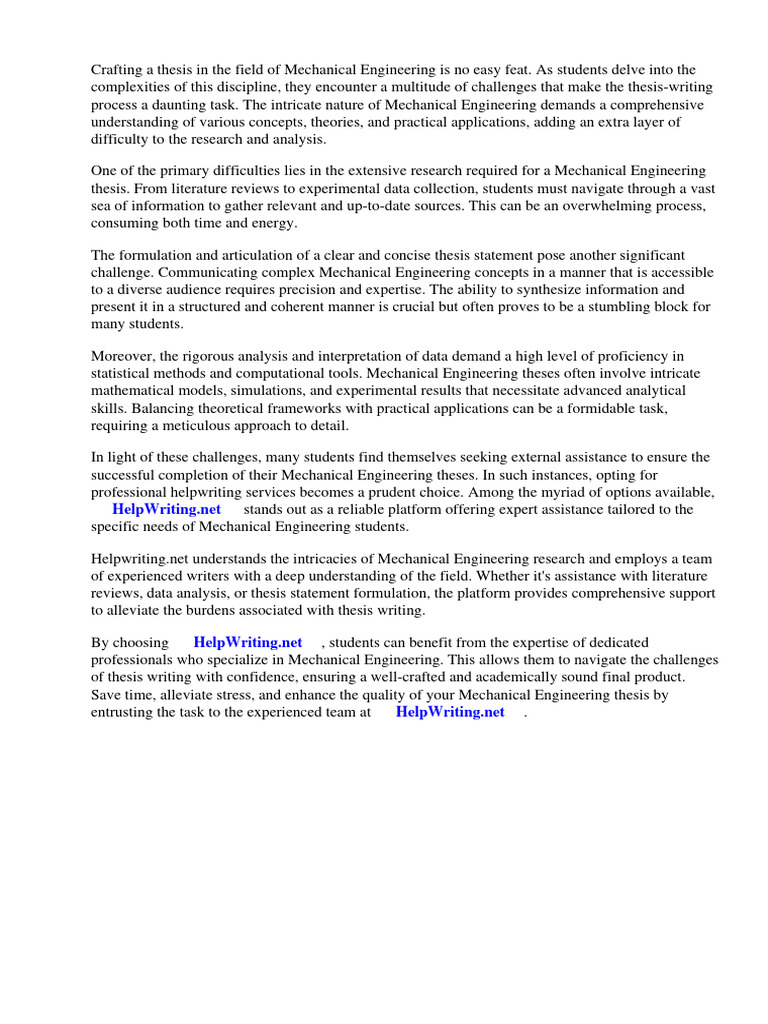 Thesis Dissertation Mechanical Engineering | PDF | Engineering | Thesis