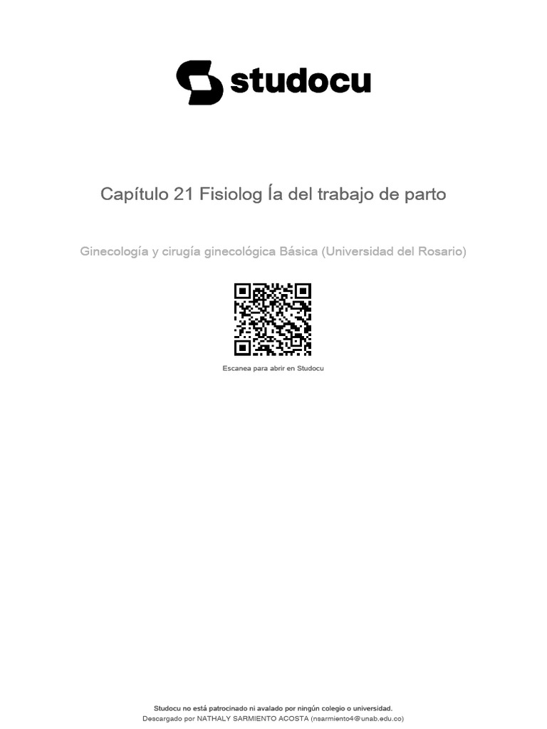 Capitulo 21 Fisiolog Ia Del Trabajo de Parto | PDF | Receptor (Bioquímica) | Transducción de señales