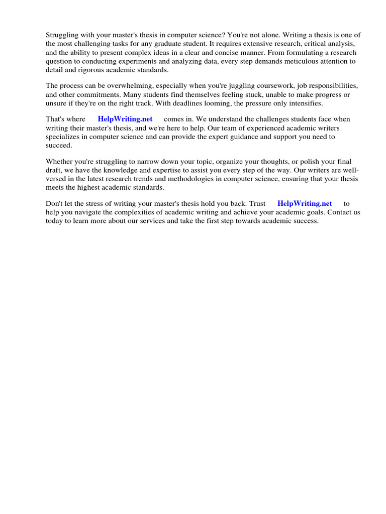 Master Thesis Title in Computer Science | PDF