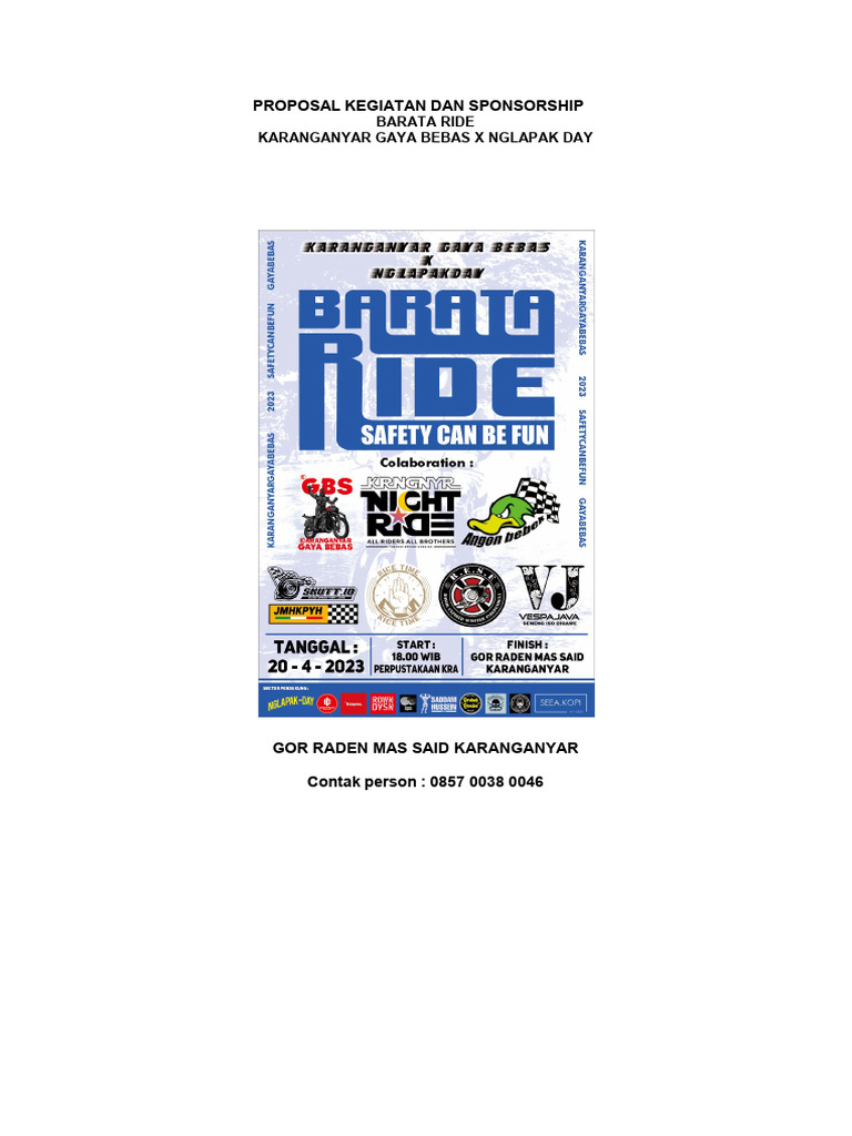 Proposal Barakota Ride | PDF