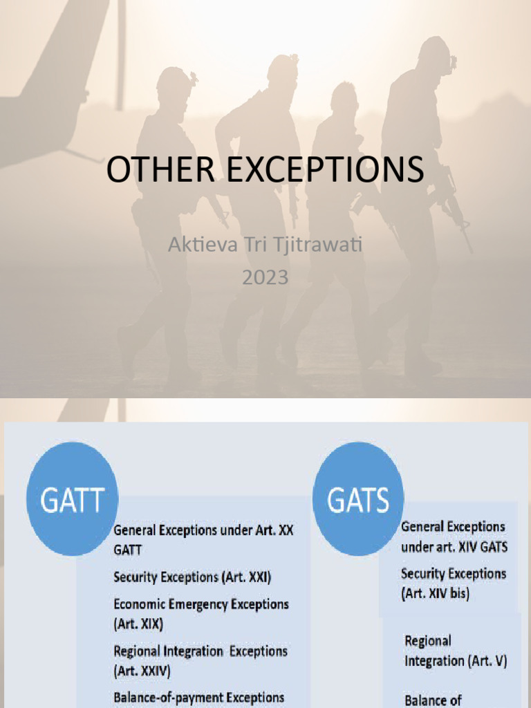 Security and Trade Exceptions Explained | PDF | World Trade ...