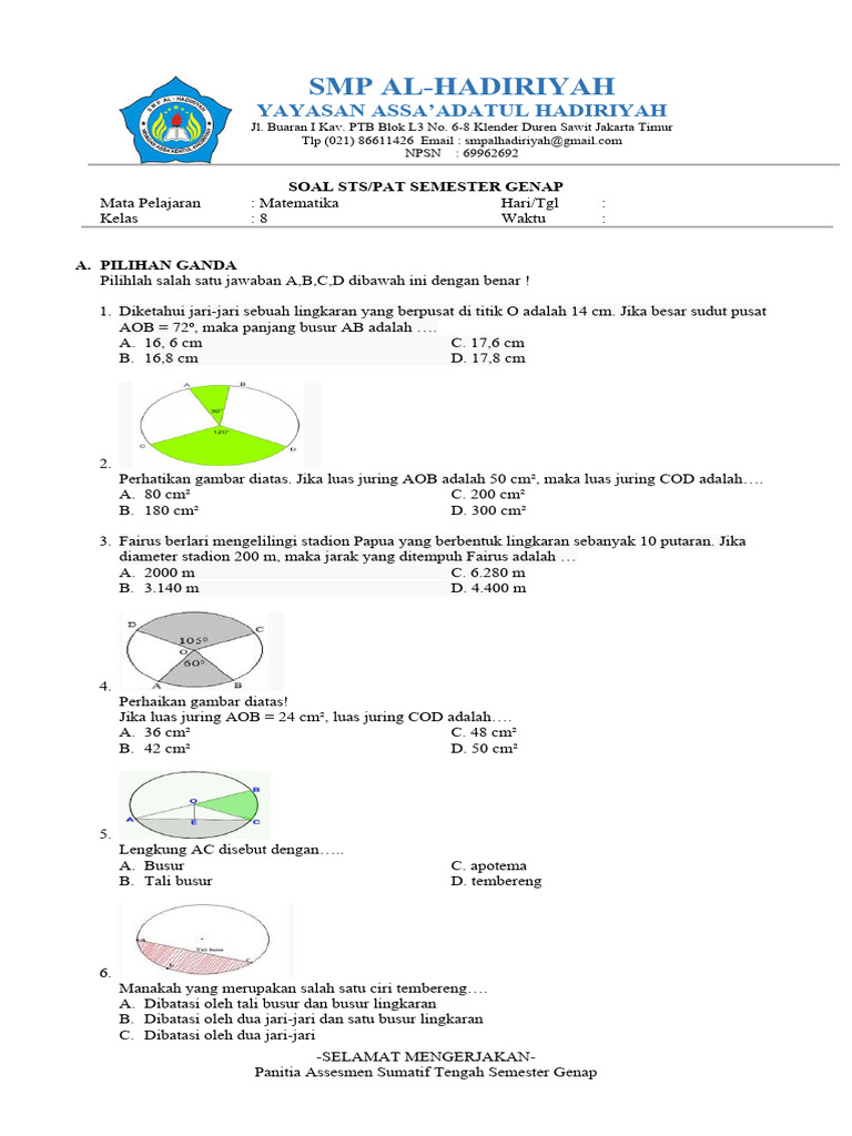 Soal STS MAT KELAS 8 | PDF