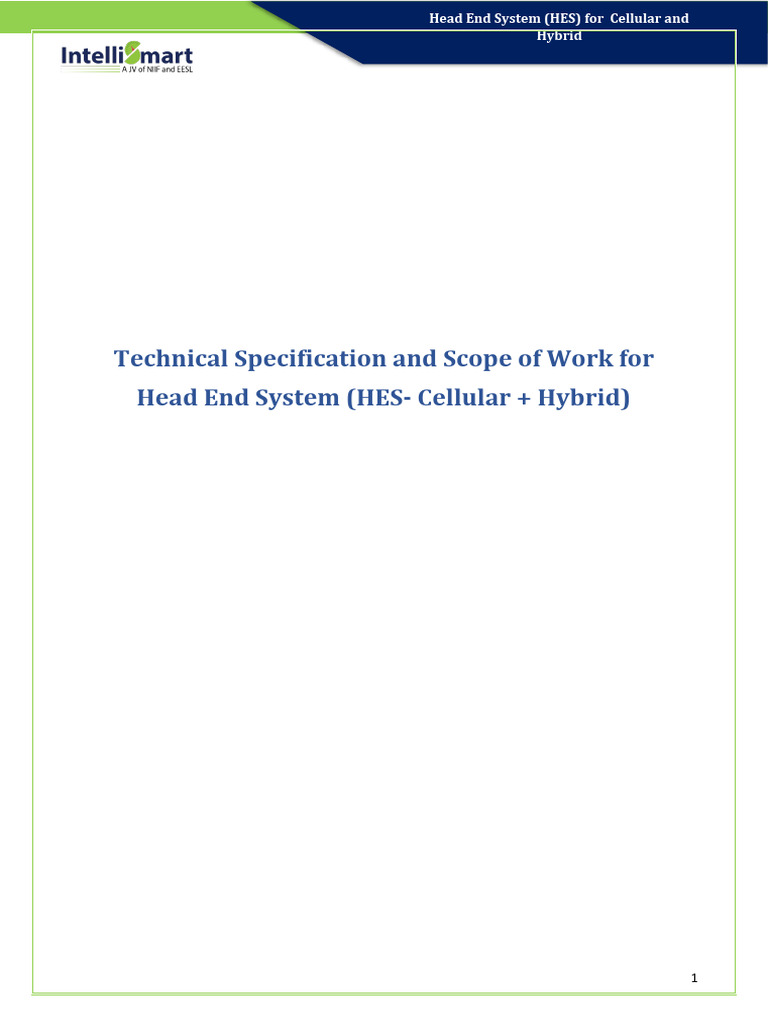 Technical Document of Head End System (HES - Cellular) | PDF