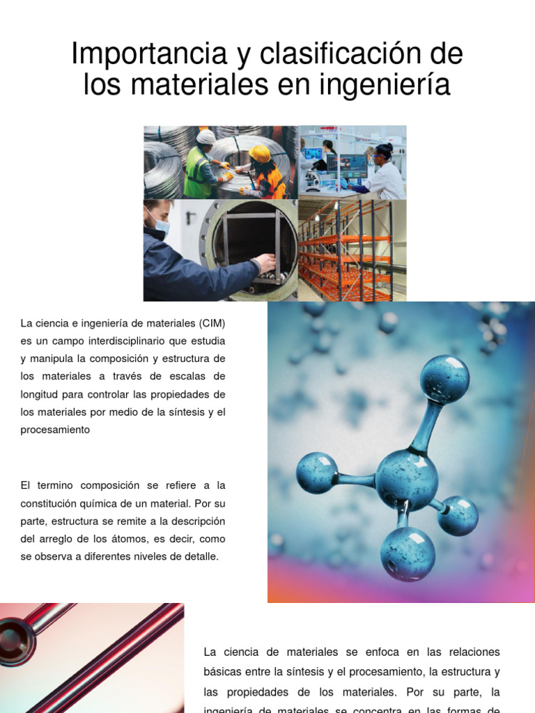Importancia y clasificación de los materiales en ingeniería | PDF | Enlace químico | Enlace ...