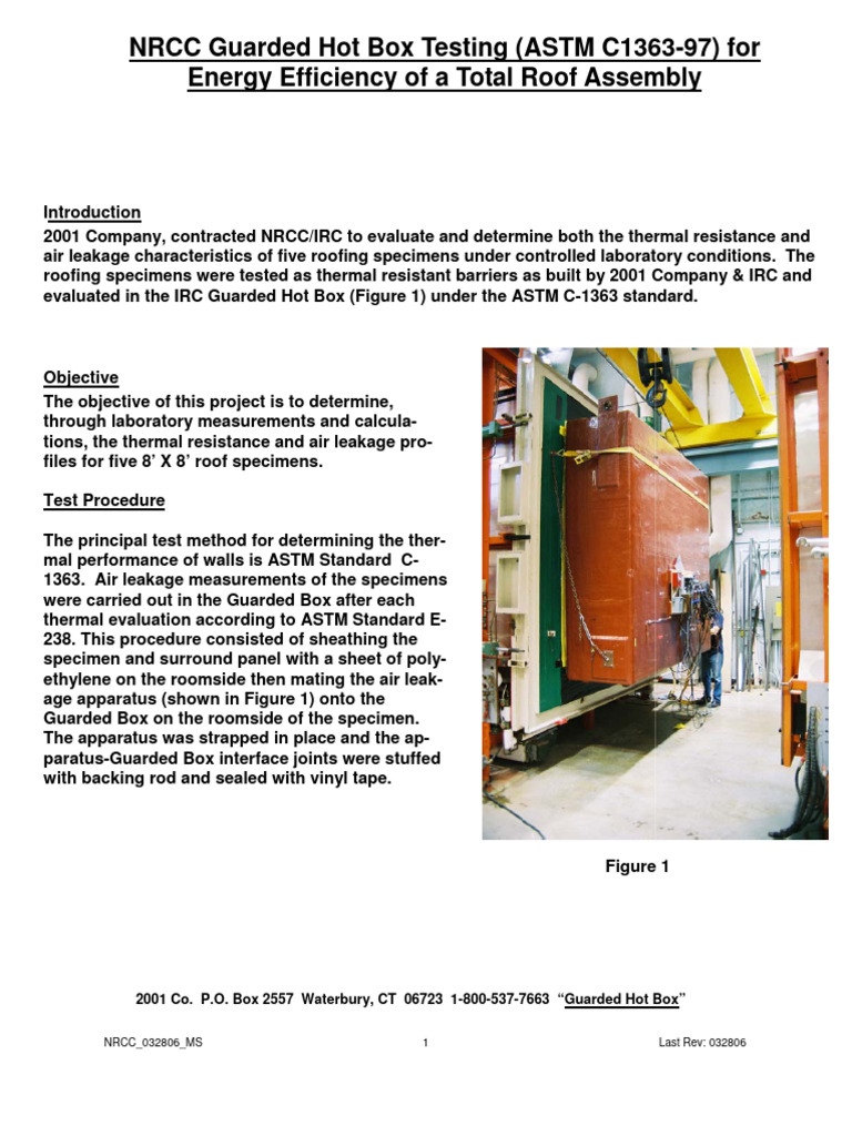 NRCC Guarded Hot Box 3 | Download Free PDF | Building Insulation | Roof