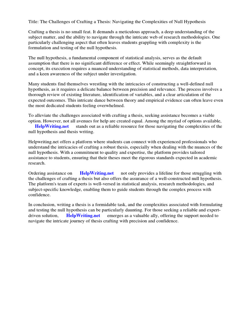 Null Hypothesis | PDF