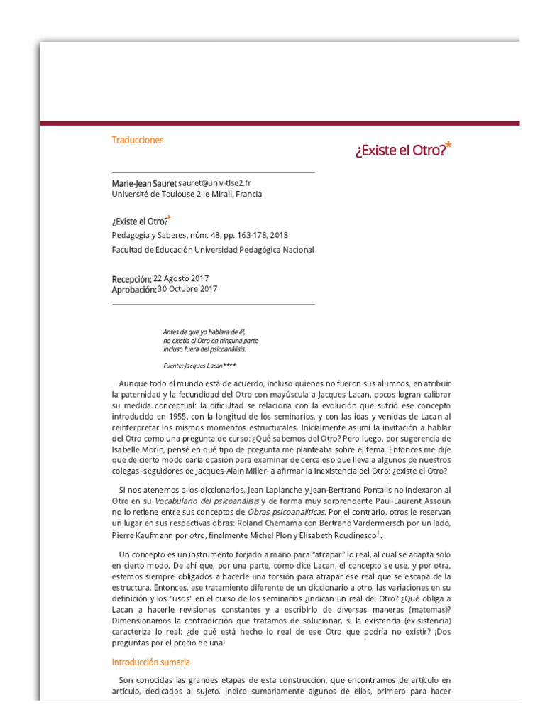 Existe el Otro | PDF