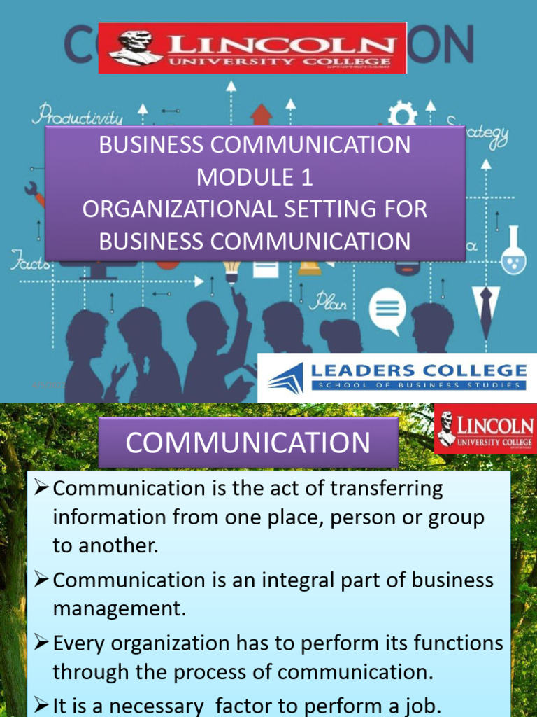 I Sem Bba Luc Business Communication Module 1 | PDF | Communication ...
