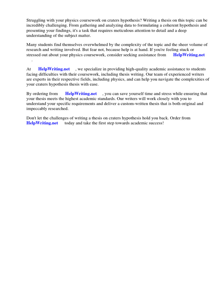 Physics Coursework Craters Hypothesis | PDF | Science & Mathematics ...