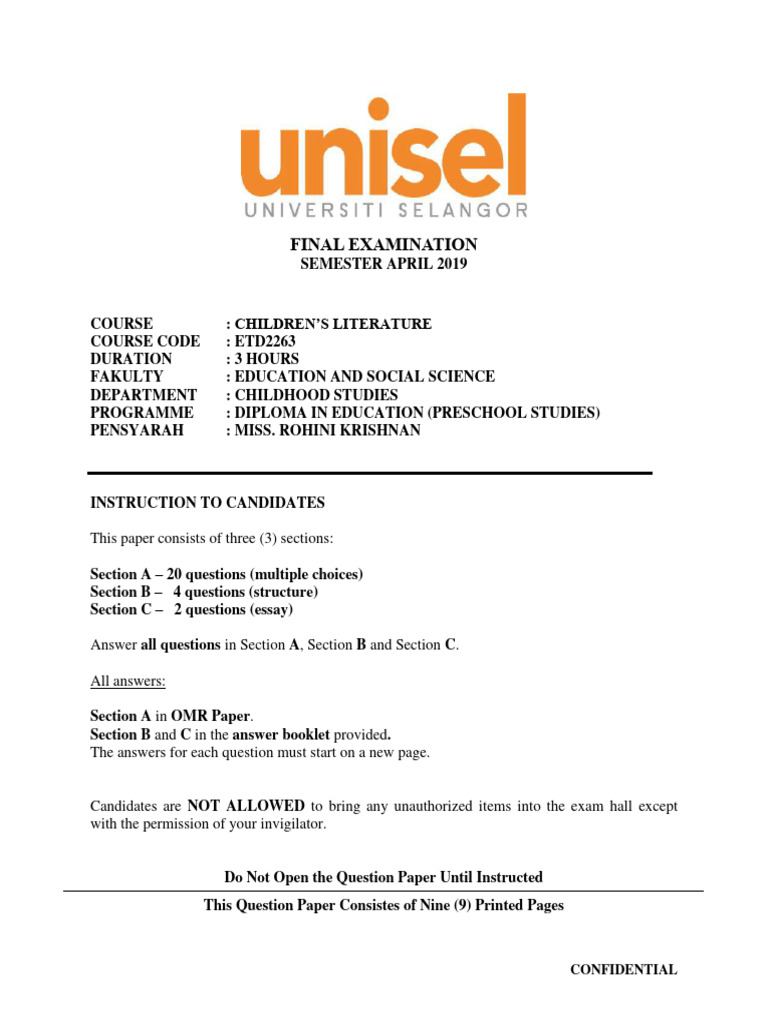 CL Exm 1 | PDF | Poetry | Children's Literature