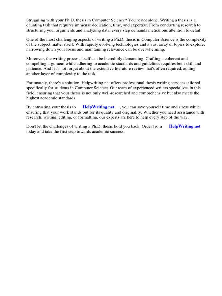 PHD Thesis Title Computer Science | PDF | Thesis | Computer Science