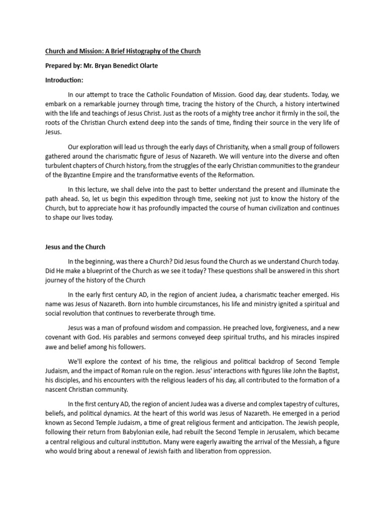 History of The Church | PDF | Catholic Church | Jesus
