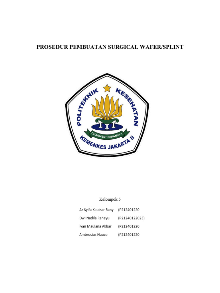 Prosedur Pembuatan Surgical Wafer | PDF