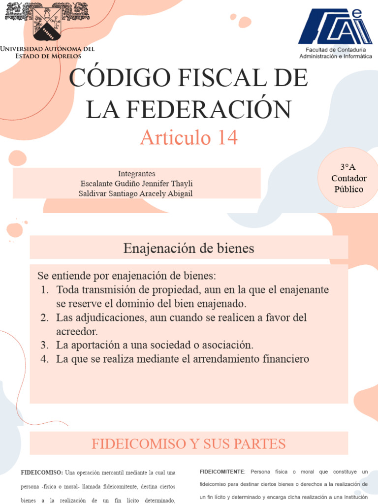 Art 14 Codigo Fiscal | PDF | Ley de fideicomiso | Ley común