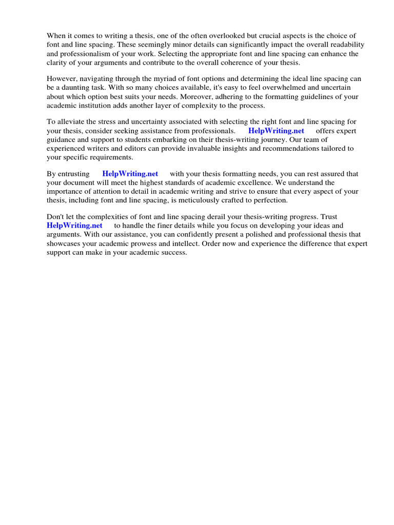 Thesis Font and Line Spacing Guide | PDF | Thesis | Typefaces