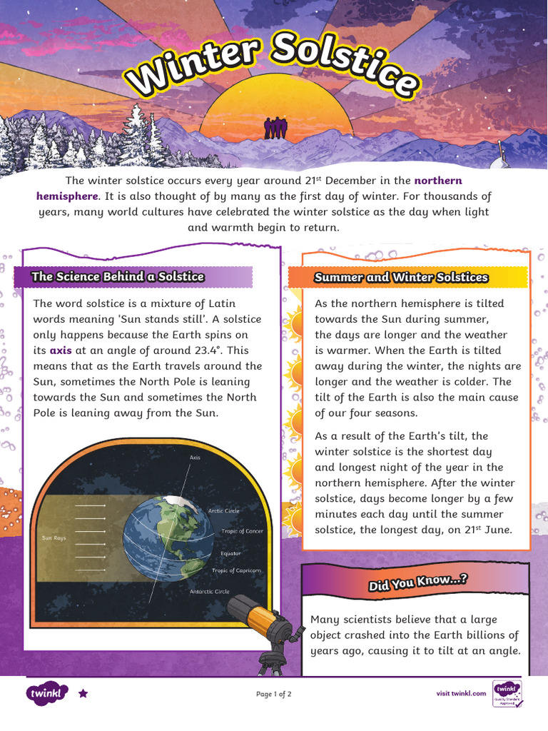 UKS2 Winter Solstice Differentiated Reading Comprehension | PDF ...