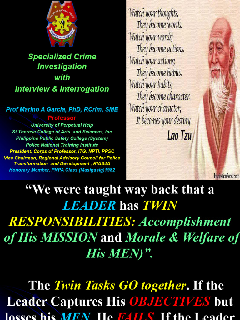 Specialized Crime Investigation With Interview & Interrogation | PDF | Crime Scene | Forensic ...