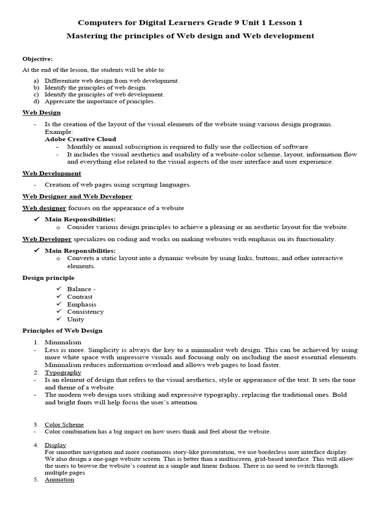 Grade 9 Lesson | PDF | Web Design | World Wide Web