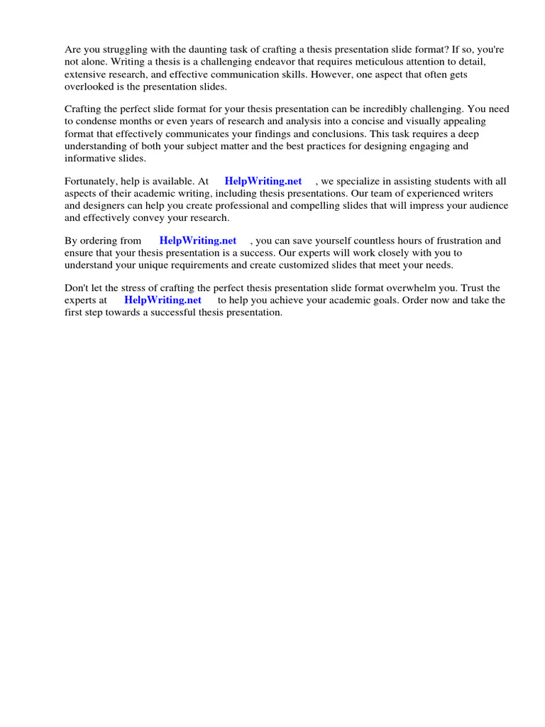 Thesis Presentation Slide Format | PDF | Microsoft Power Point | Thesis