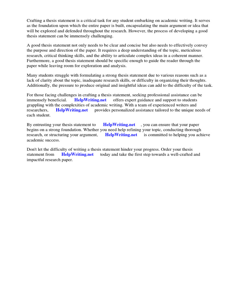 What Is A Good Thesis Statement Examples | PDF | Art | Science ...