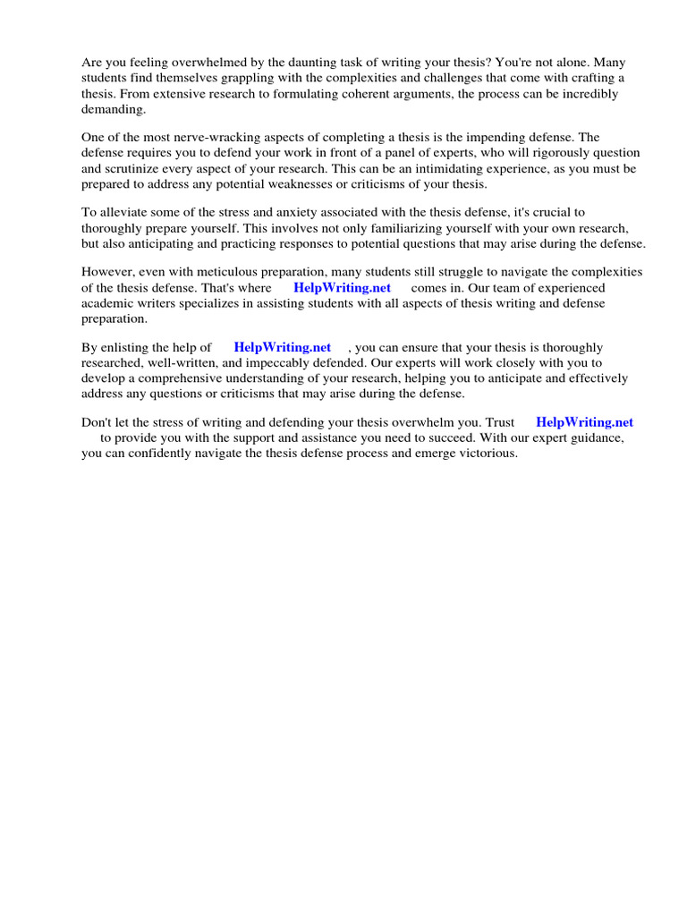 Thesis Defense Questions | PDF