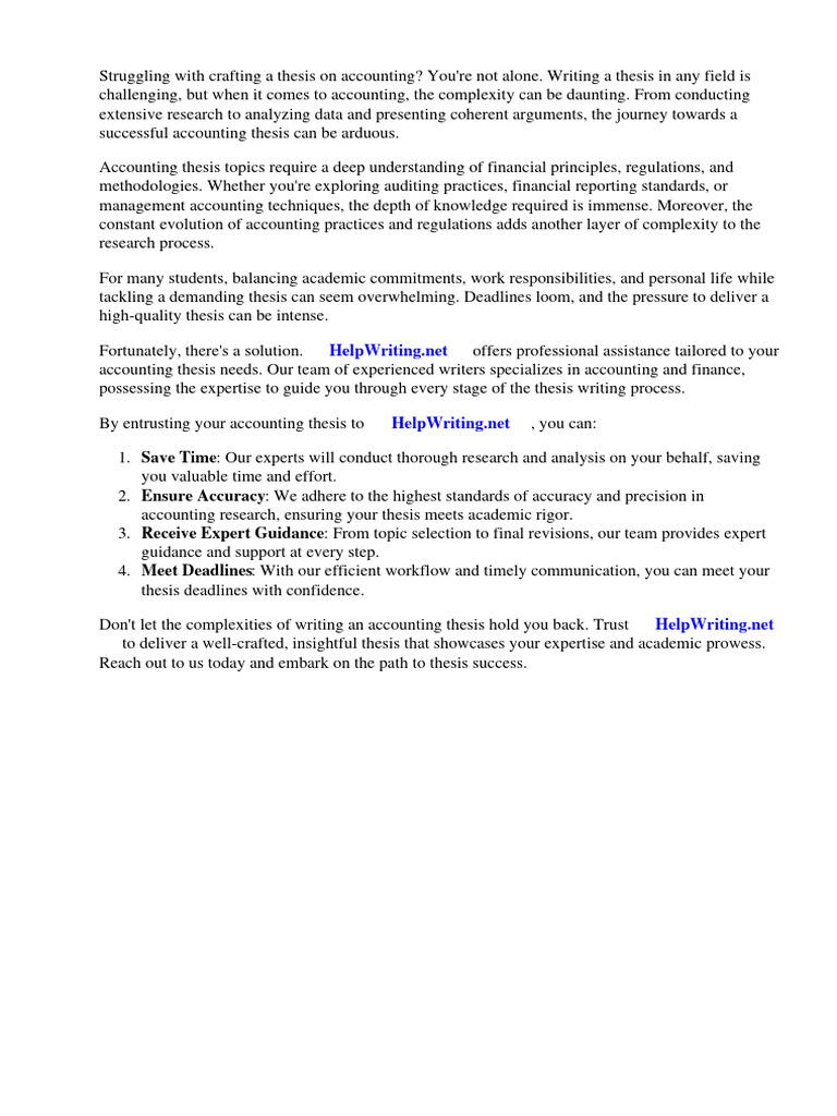 Possible Accounting Thesis Titles | PDF