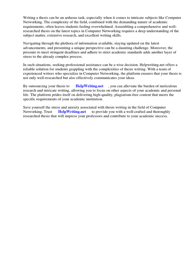 Latest Thesis Topics in Computer Networking | PDF