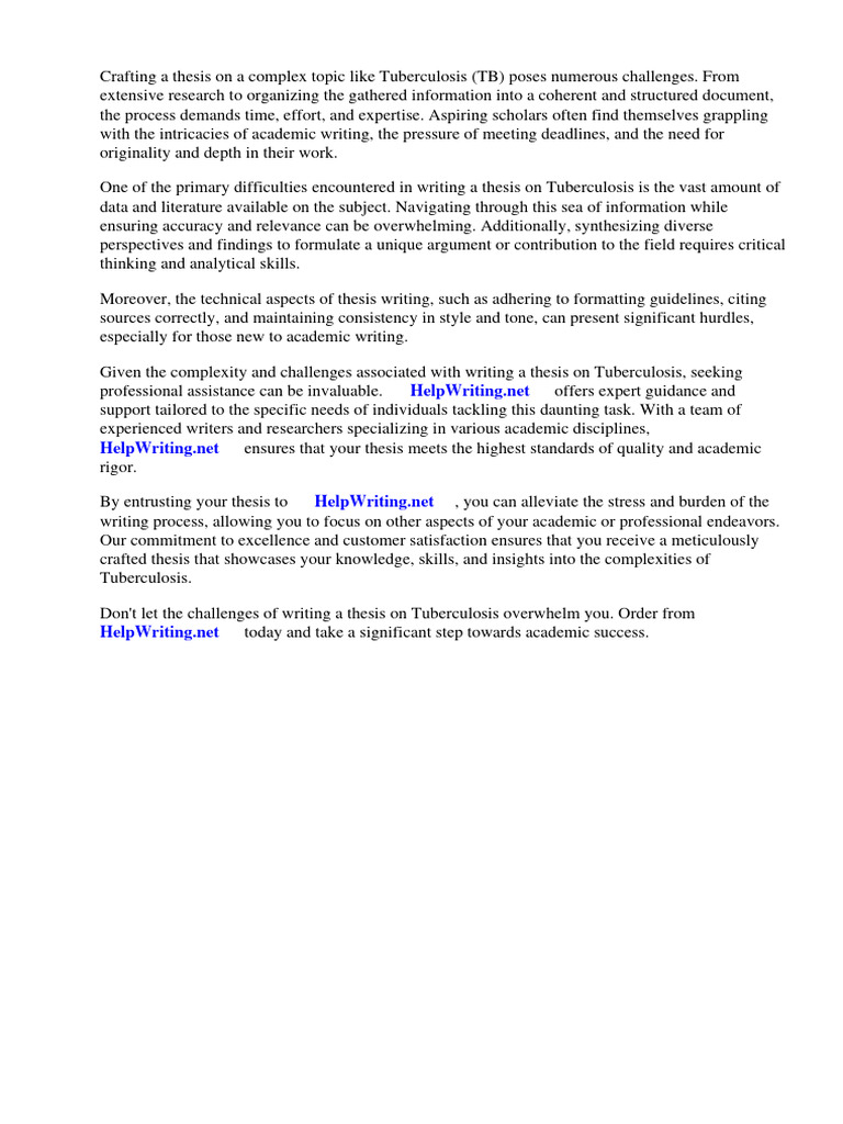 Thesis Tuberculosis PDF | PDF