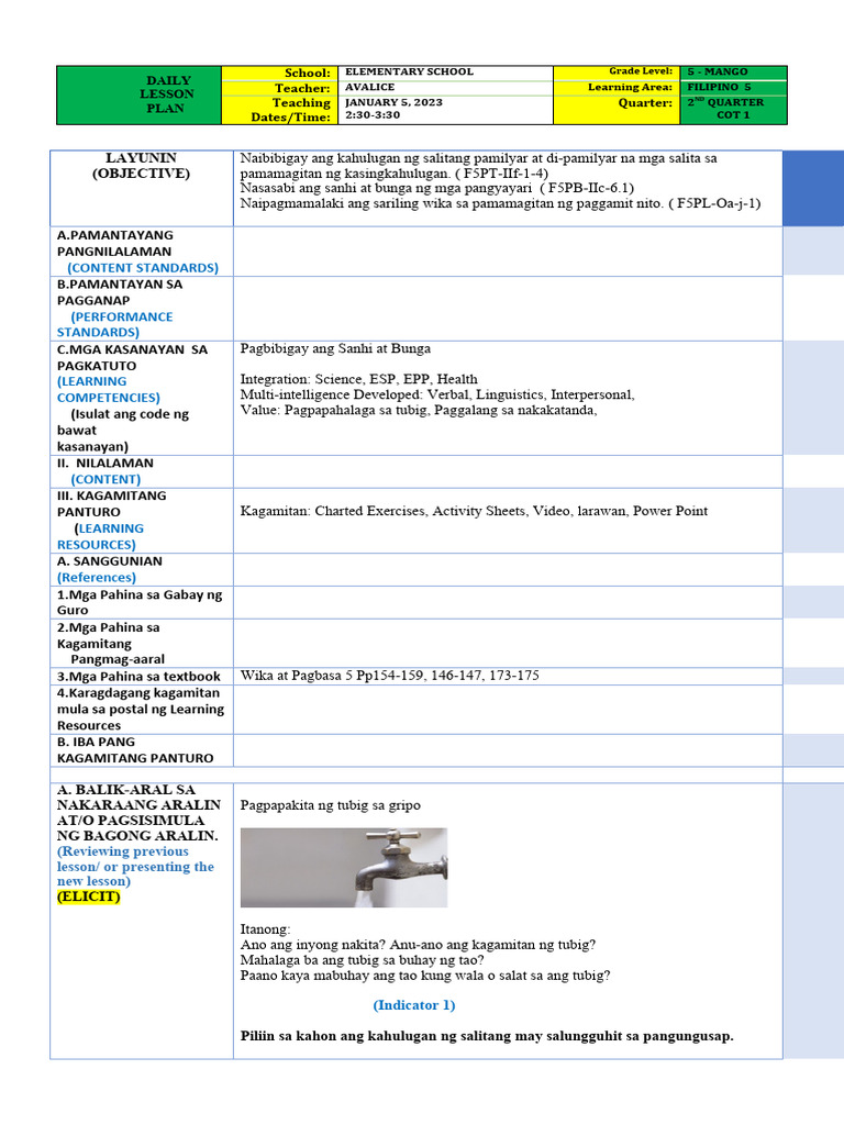 Q2-Filipino 5-Cot | PDF
