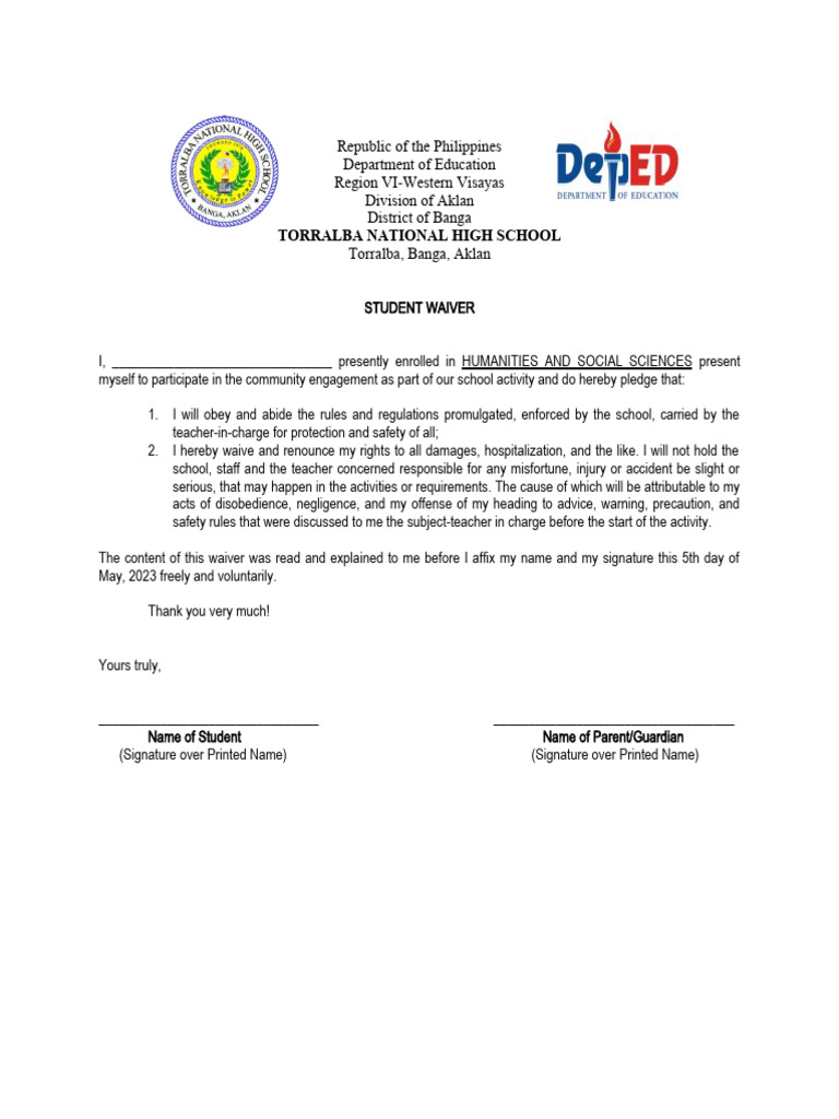 Student Waiver | PDF