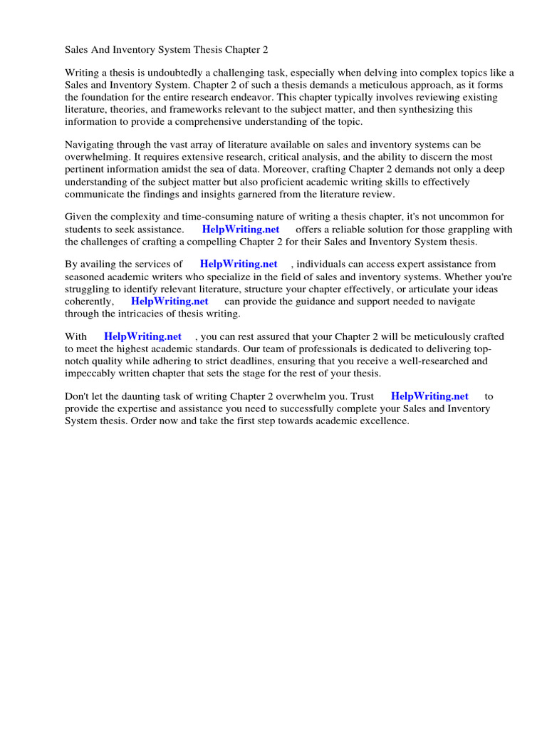 Sales and Inventory System Thesis Insights | PDF