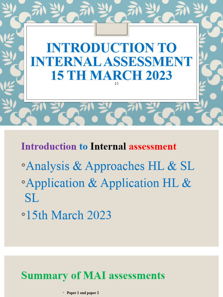 IA Math - Introduction - A Focus On Internal Assessments | PDF ...