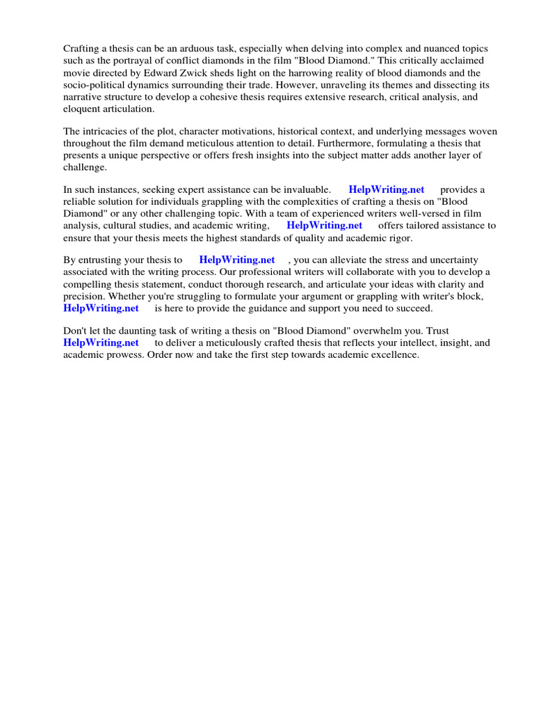 Blood Diamond Movie Thesis | PDF | Social Science