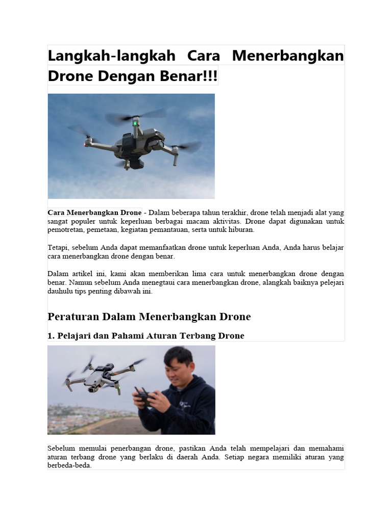 Prosedur Menerbangkan Drone | PDF