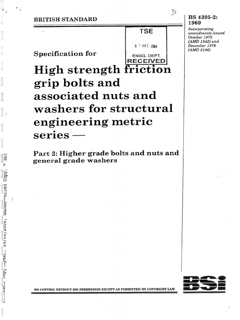 BS-4395-HSFG Bolts-Part-2-77 | PDF
