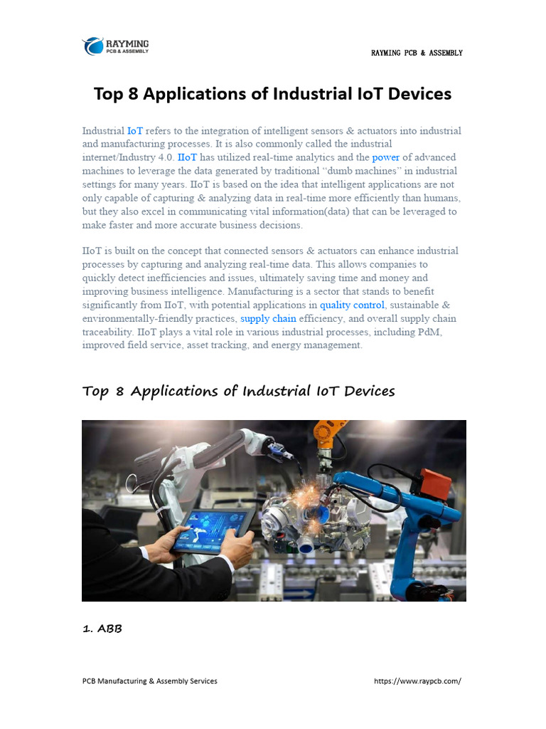 Top 8 Applications of Industrial IoT Devices | PDF | Internet Of Things ... Top 8 Applications of Industrial IoT Devices | PDF | Internet Of Things ...
