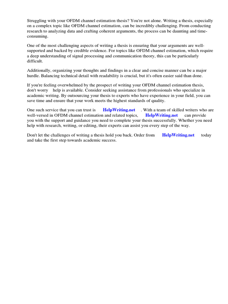 Ofdm Channel Estimation Thesis | PDF