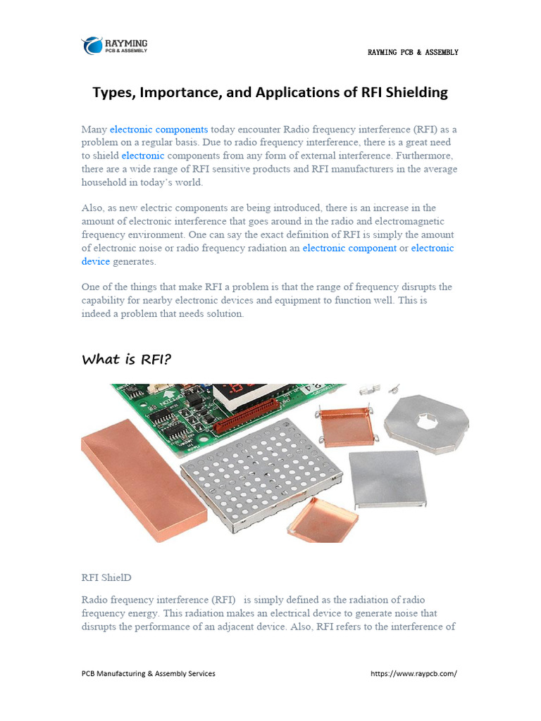 RFI Shielding: Types and Importance | PDF | Electromagnetic ...