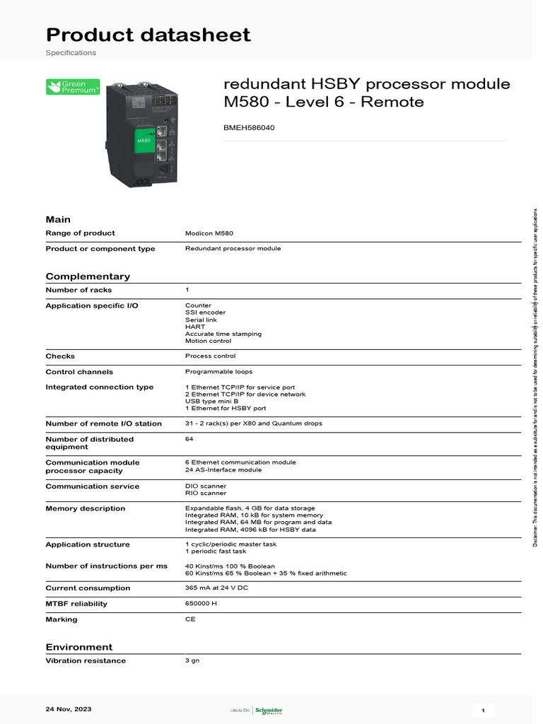 Modicon M580-EPA Controller & Safety PLC - BMEH586040 | PDF ... Modicon M580-EPA Controller & Safety PLC - BMEH586040 | PDF ...