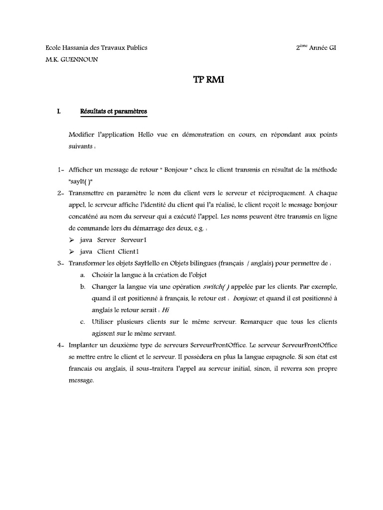 TP Rmi | PDF